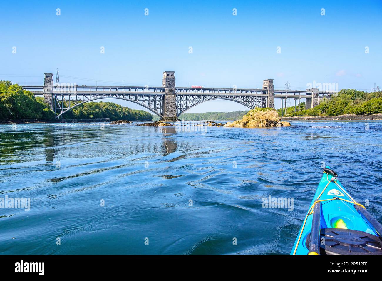 Kayaking on the Menai Straits, Wales, UK Stock Photo - Alamy
