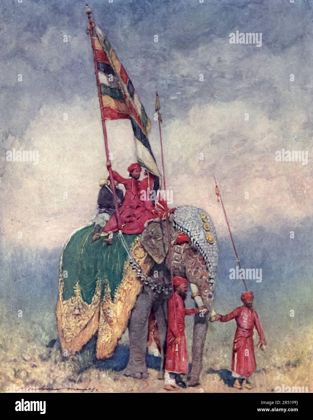 THE rajah's ELEPHANT painting by Mortimer Menpes from the book ' Home ...