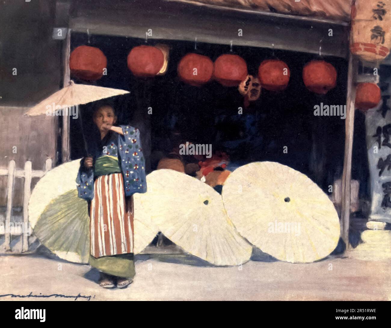 Japanese parasol painting hi-res stock photography and images - Alamy