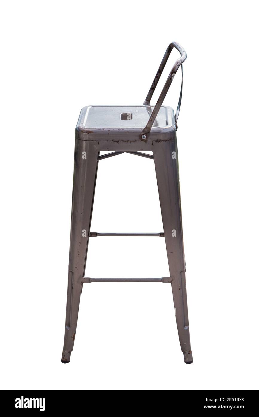 Steel bar chair on white background, work with path Stock Photo - Alamy