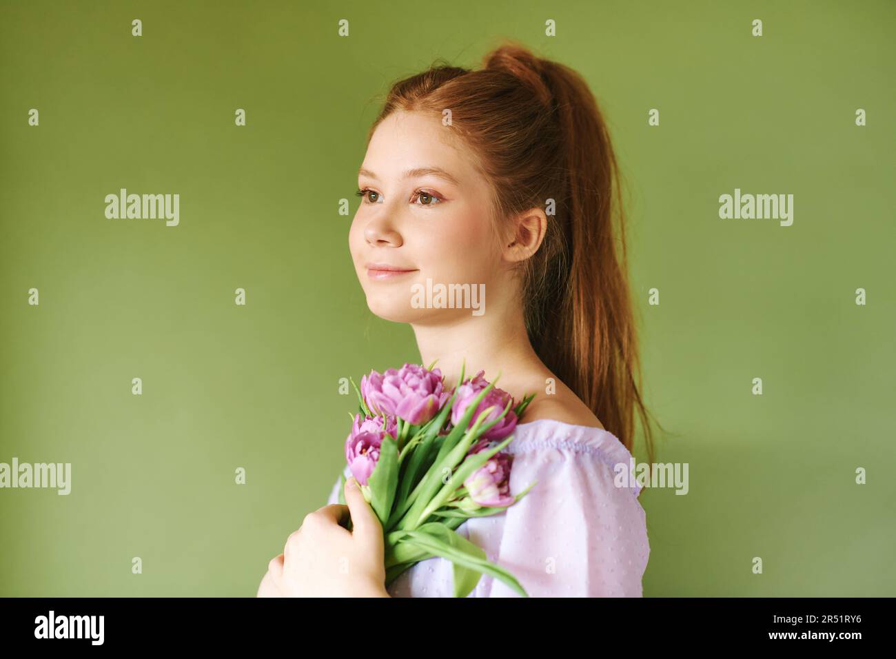 Beauty portrait of pretty young 15 - 16 year old redhaired teeenage ...