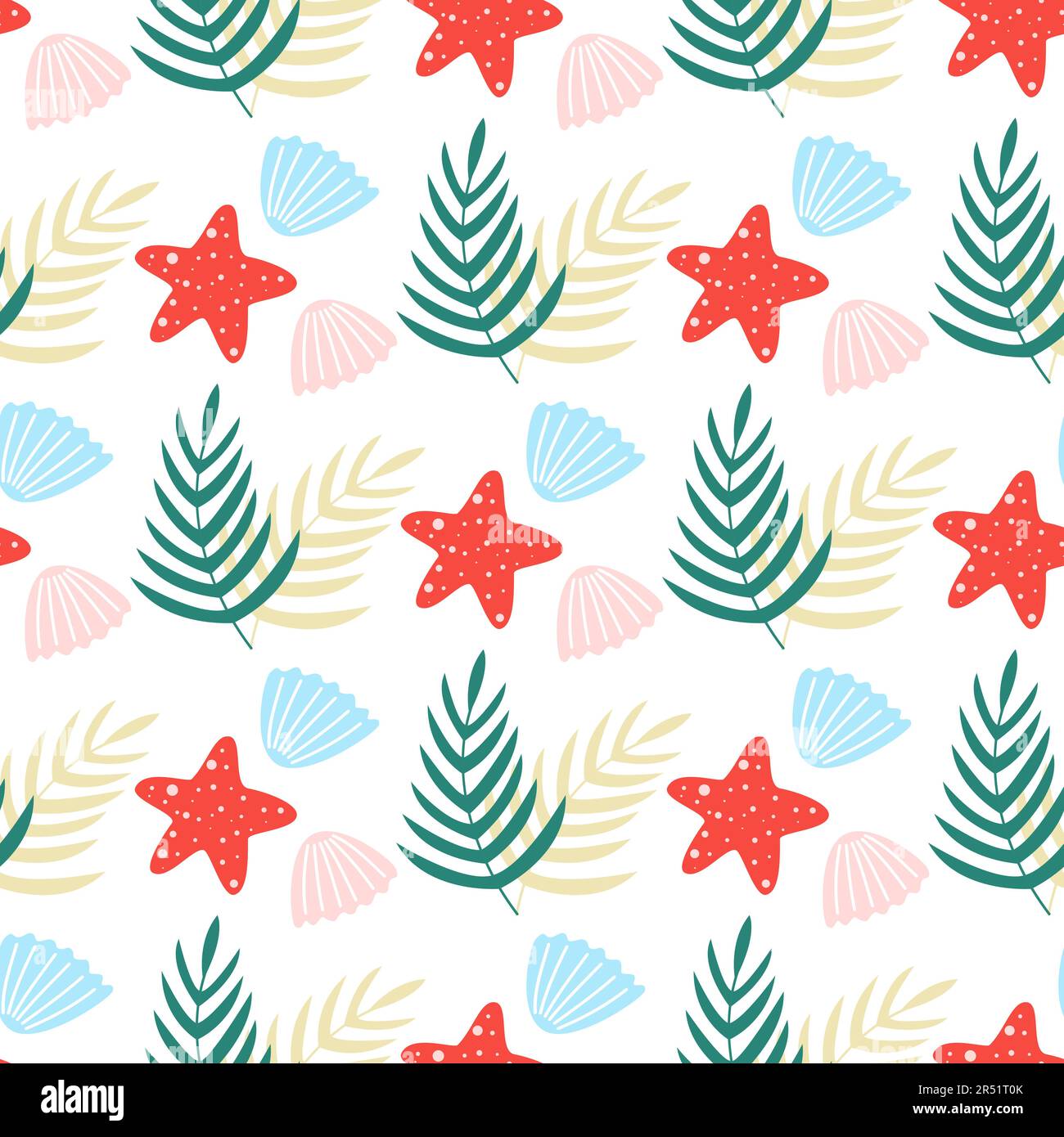 Hand drawn cute summer seamless pattern Stock Vector Image & Art - Alamy
