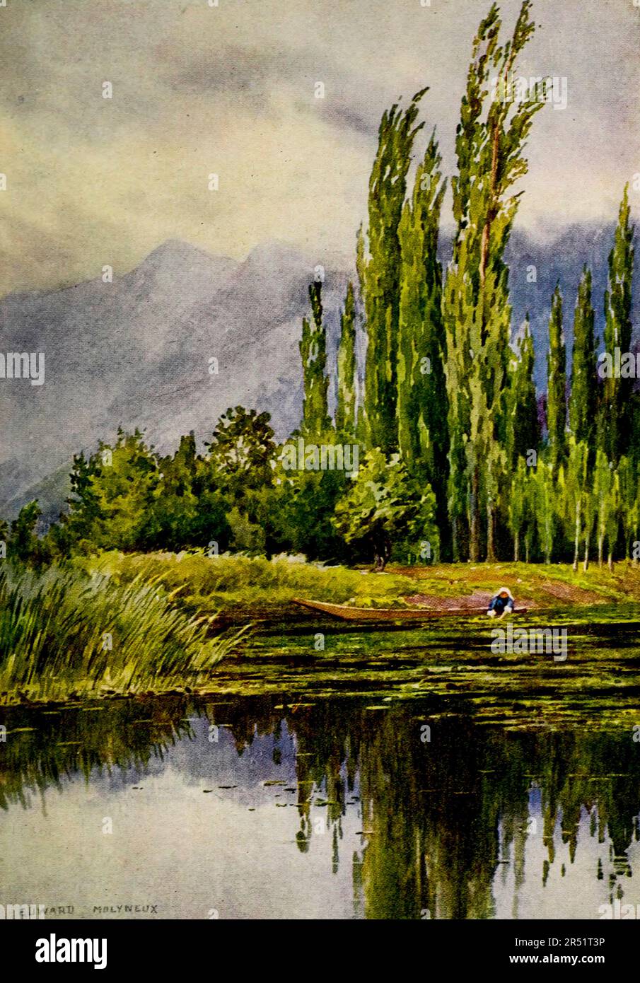 The Lull before the Storm, Dal Lake painted by Major Edward Molyneux ...