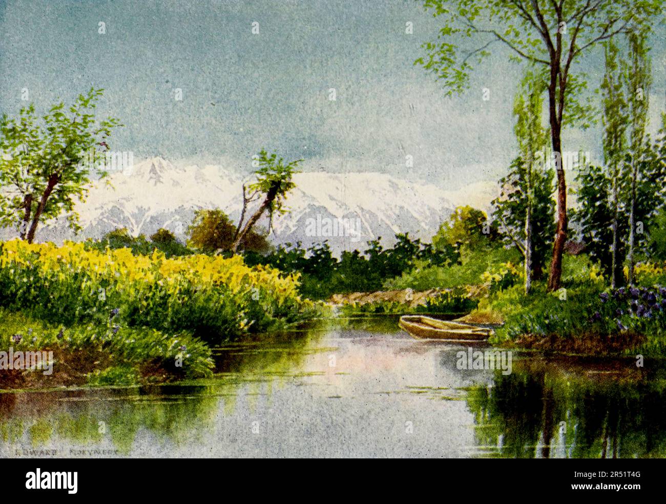On the Dal Lake in Spring painted by Major Edward Molyneux from the ...