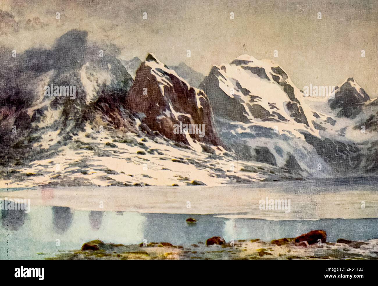 The Frozen Lake, Gangabal painted by Major Edward Molyneux from the ...