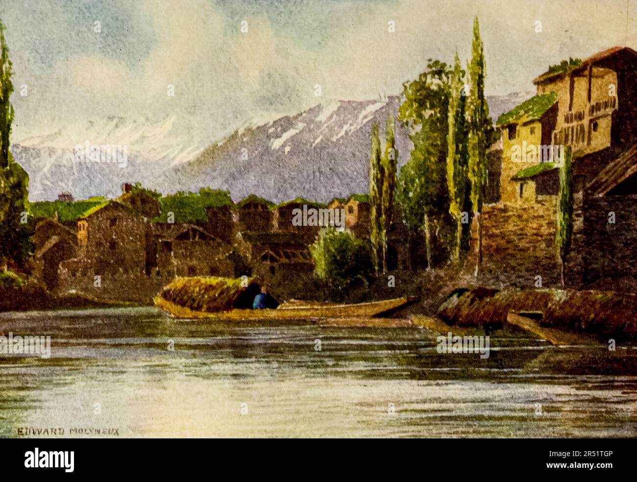 Spring Floods in the Kutical Canal, Srinagar painted by Major Edward ...