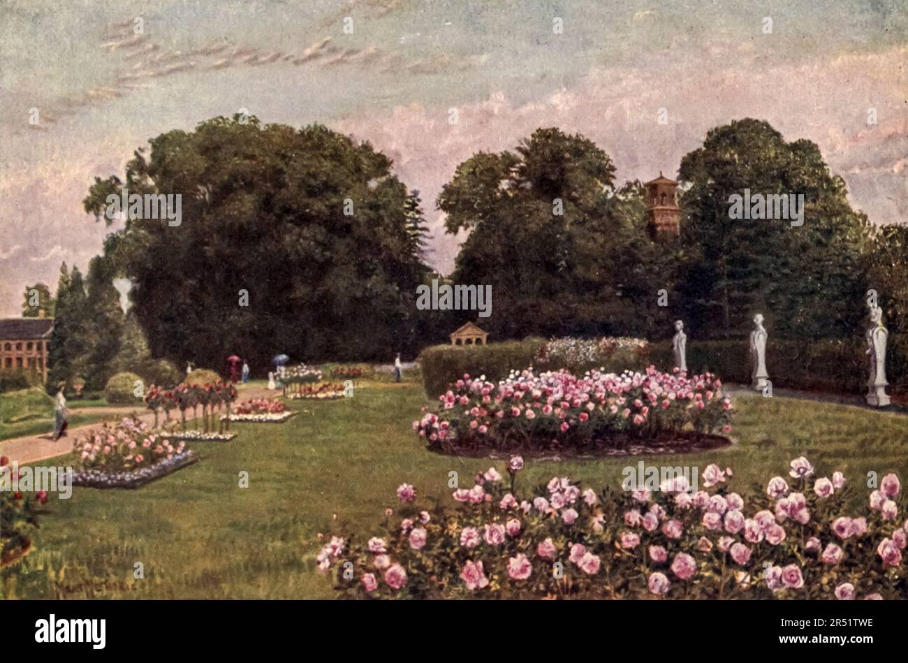 In the Italian Garden Painted by T. Mower Martin (Thomas Mower Martin ...