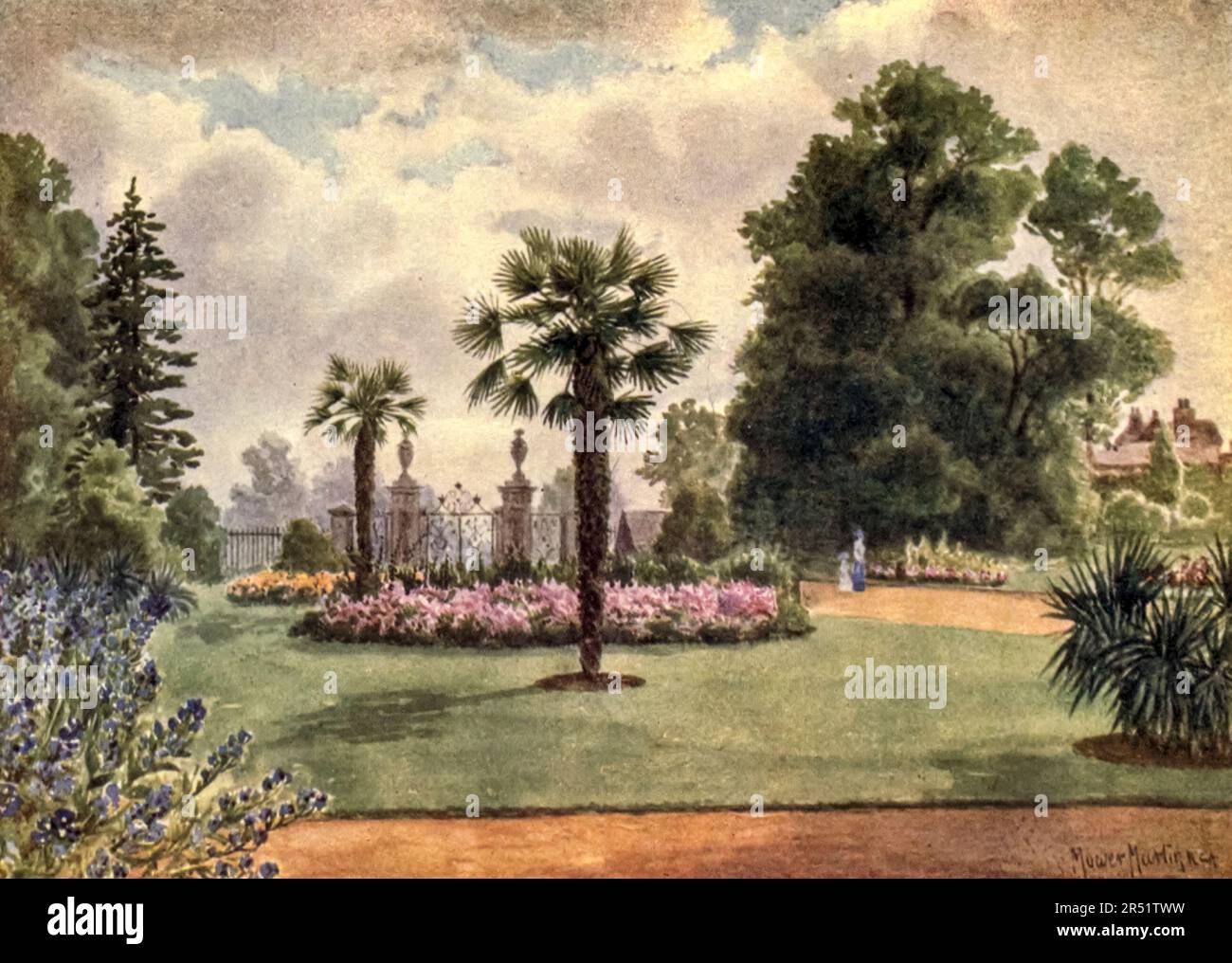 The Palm Trees and Main Gate Painted by T. Mower Martin (Thomas Mower ...