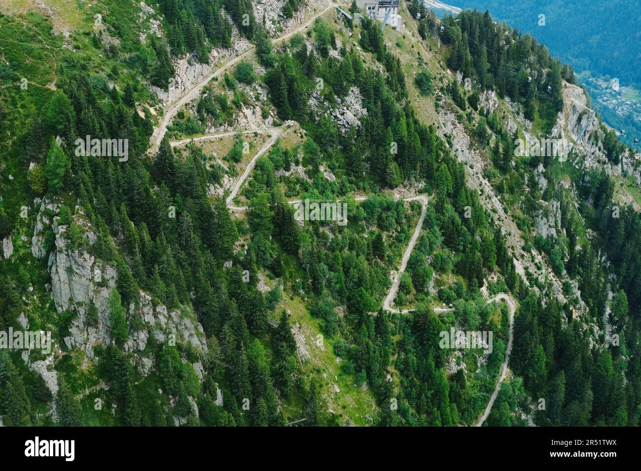 Planpraz ski slopes during the summer above Chamonix on the Tour du ...