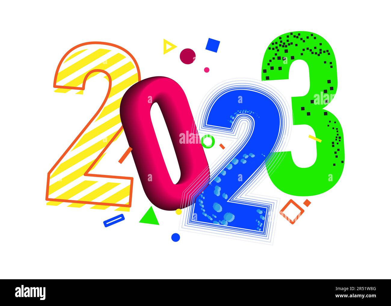 2023 numbers for New Year celebration. Bright design template concept ...