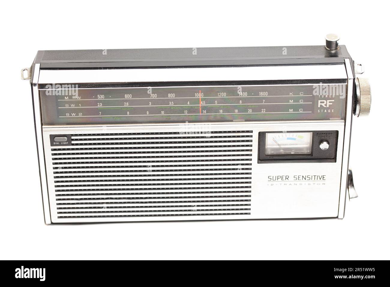 Old transistor radio isolated on white Stock Photo - Alamy