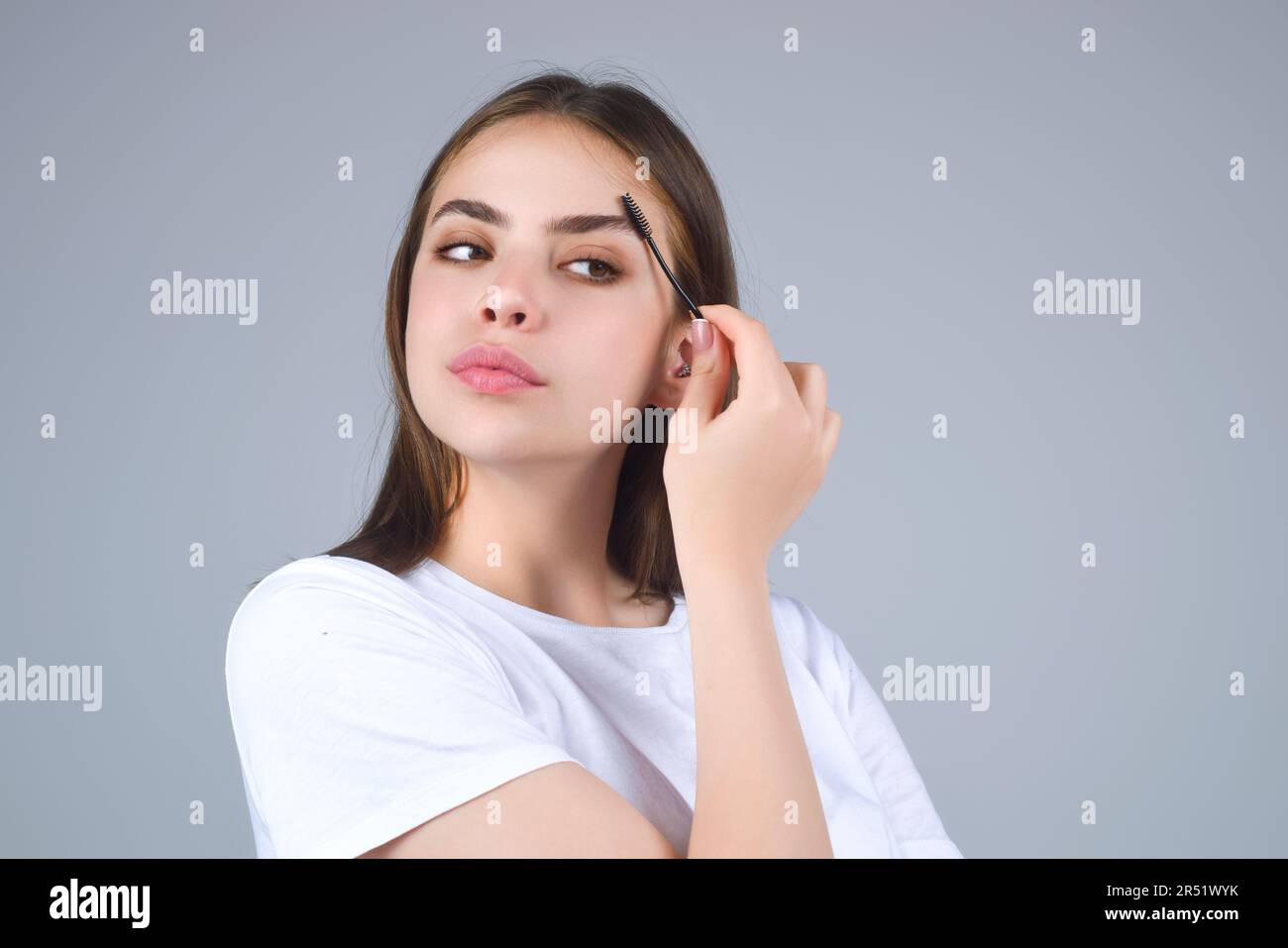 Beautiful woman with perfect shape eyebrows. Womans brows close up ... Beautiful woman with perfect shape eyebrows. Womans brows close up ...