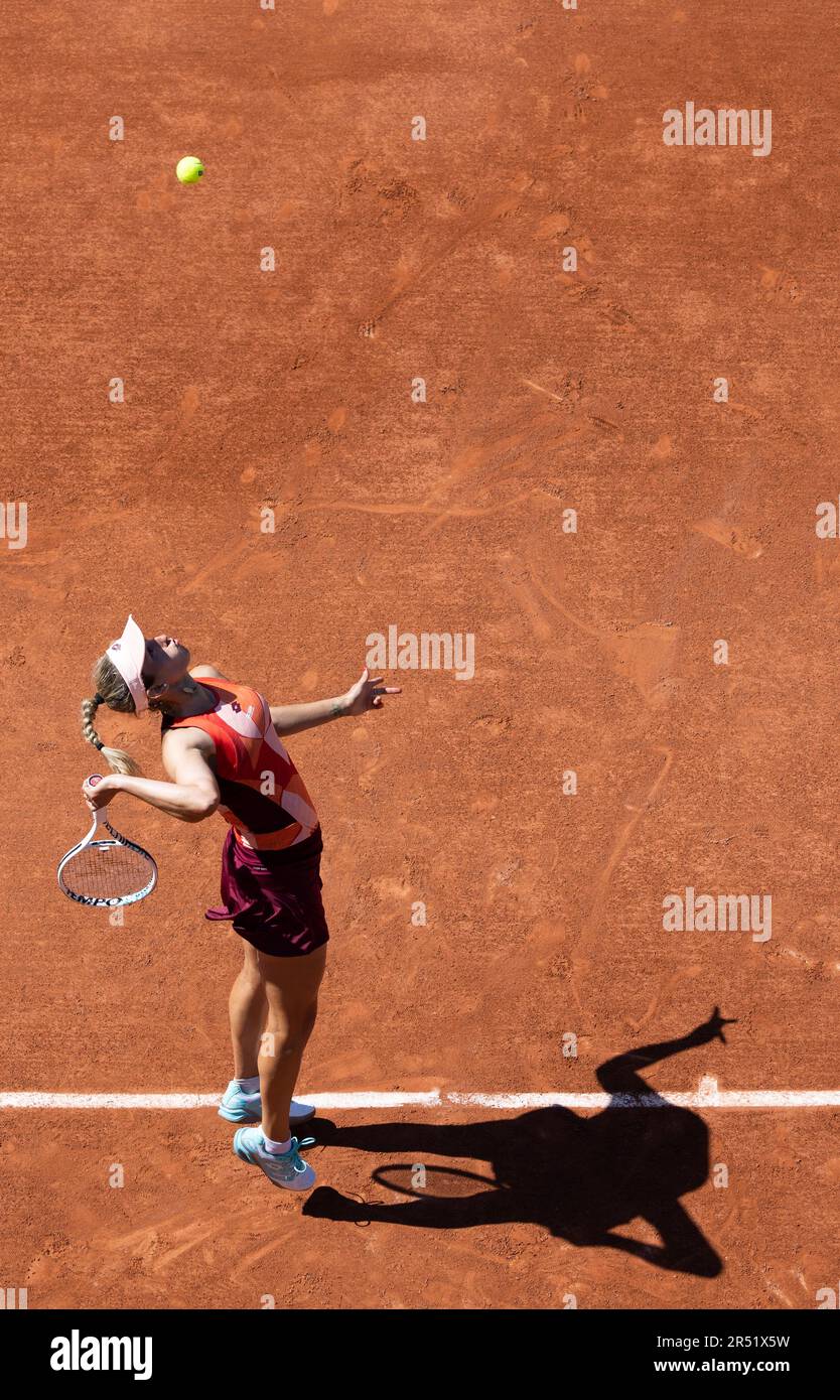 Paris, France. 31st May, 2023. Belgian Elise Mertens pictured in action ...