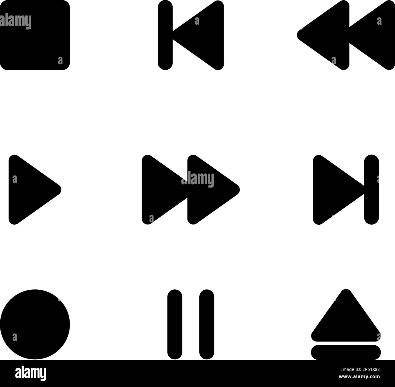 Media player icons set. Vector illustration Stock Vector Image & Art ...