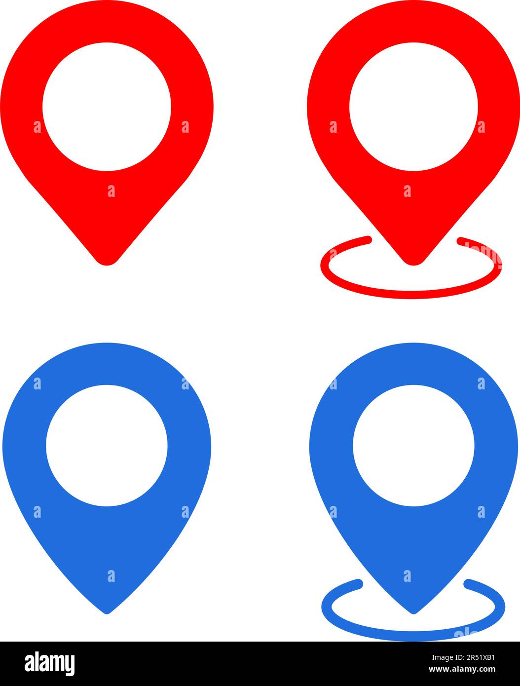 Set of colorful location pin icons. Isolated. Vector illustration Stock ...