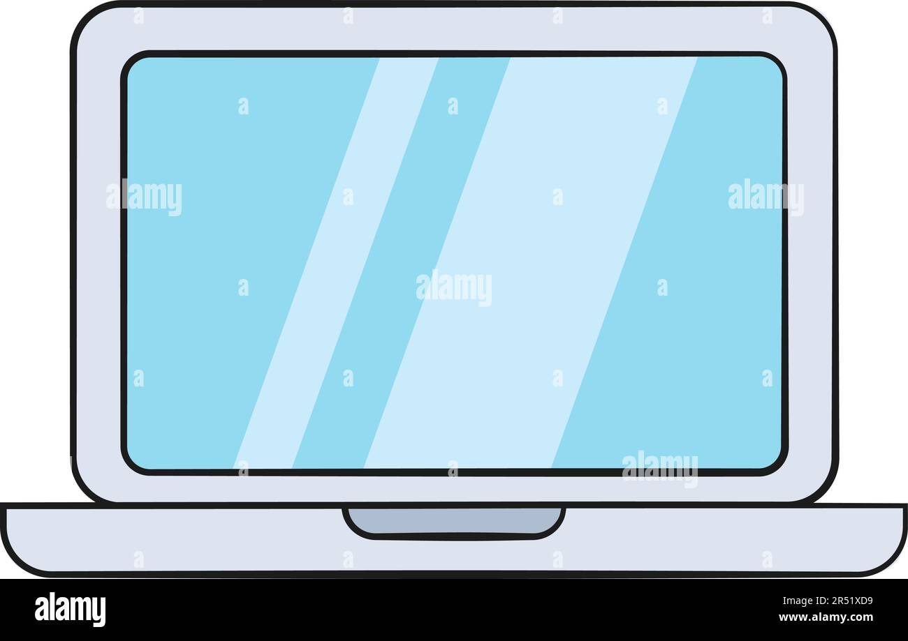 Laptop with blank screen. Cartoon. Vector illustration Stock Vector ...