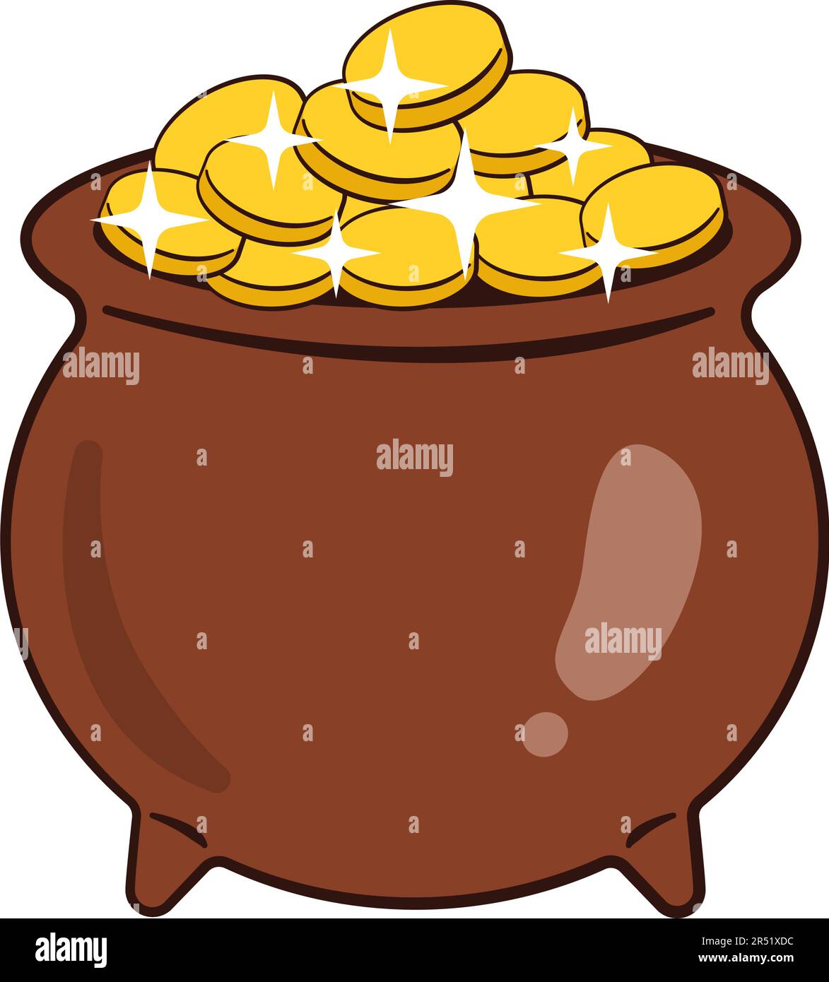 Pot of gold. St. Patrick's Day. Isolated on white background. Vector ...