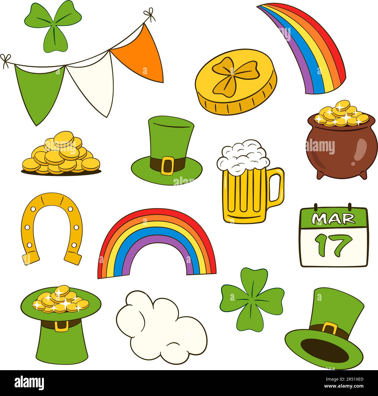 St. Patrick's Day elements set. Cartoon. Vector illustration Stock ...