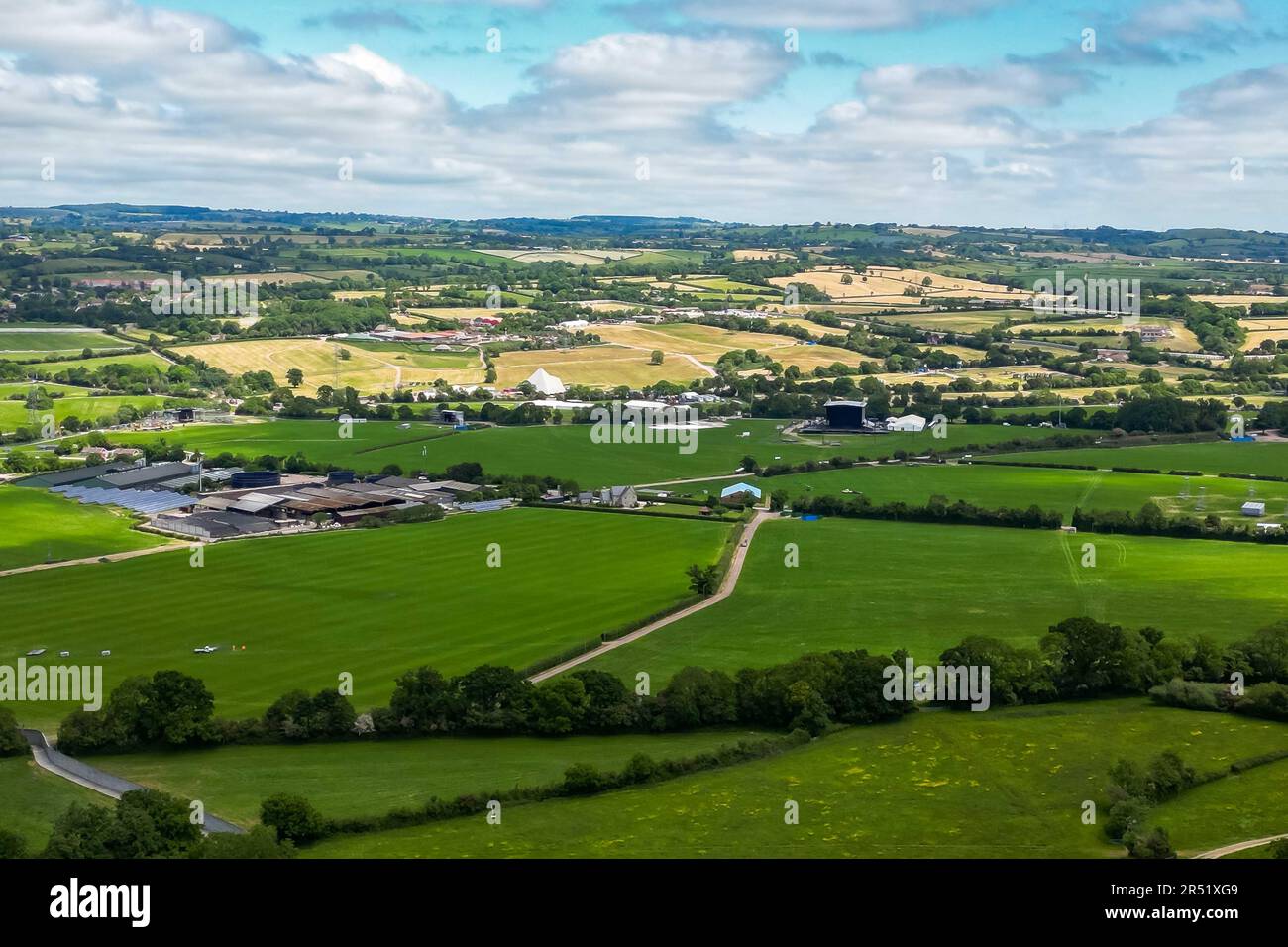 Pilton, Somerset, UK. 31st May 2023. UK Weather. General view from the ...