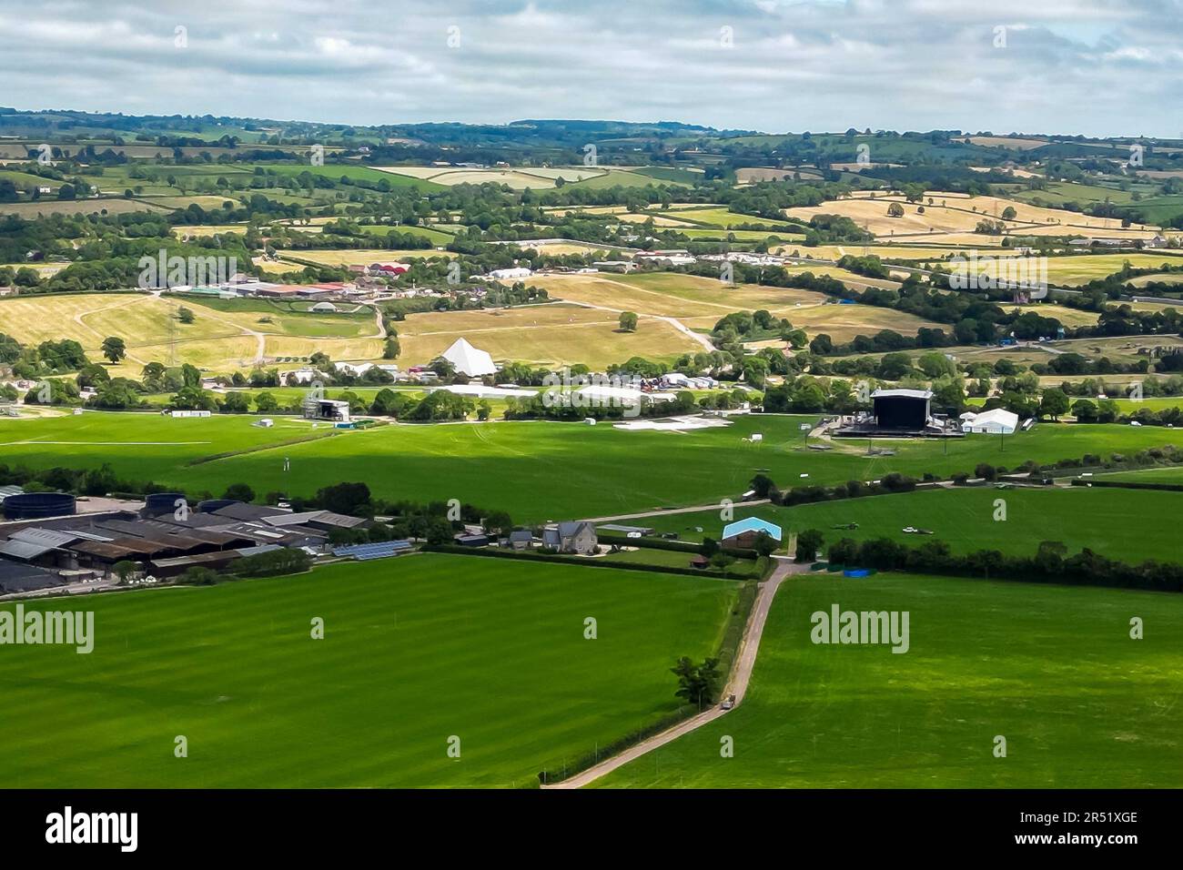 Pilton, Somerset, UK. 31st May 2023. UK Weather. General view from the ...
