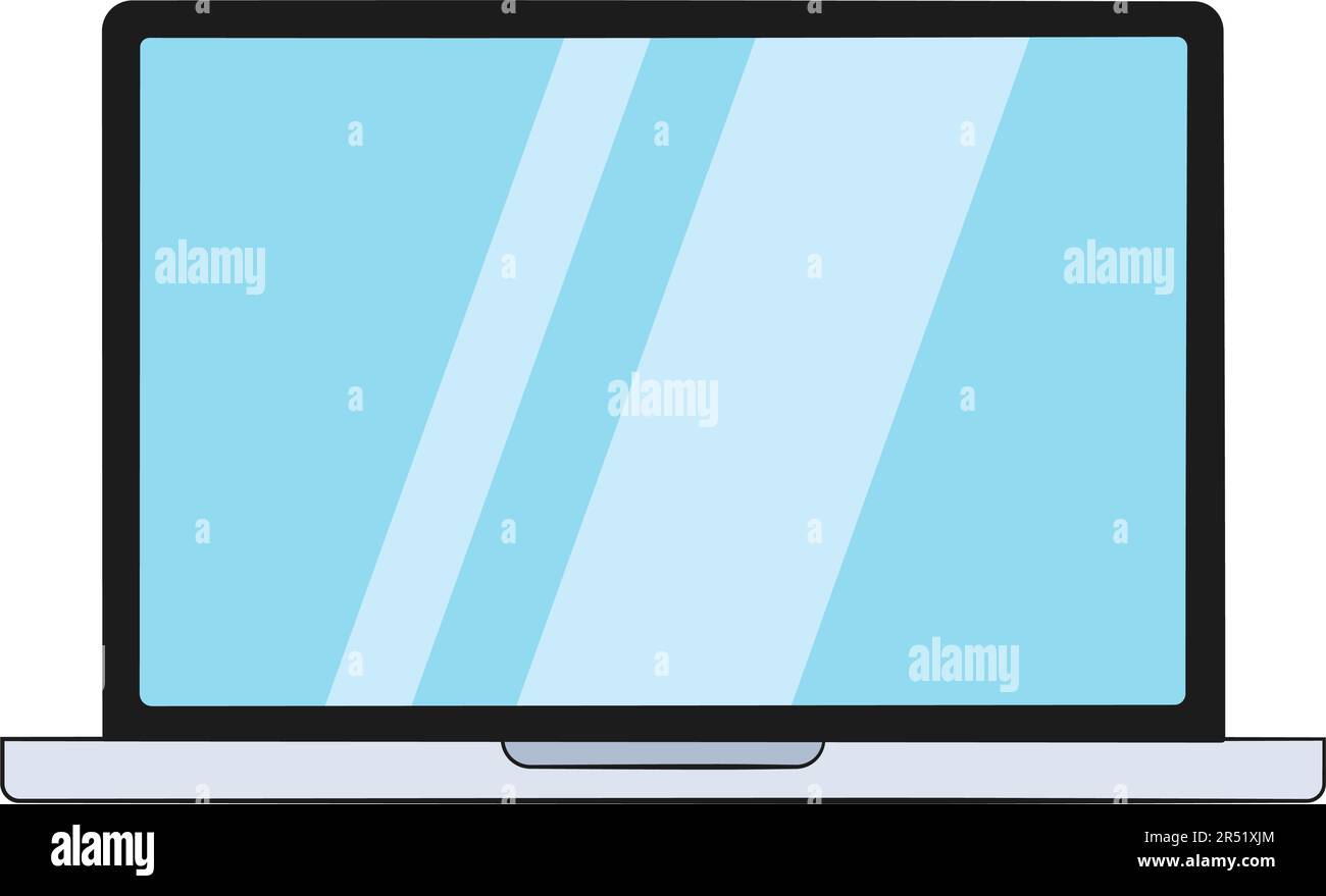 Laptop with blank screen. Cartoon. Vector illustration Stock Vector ...