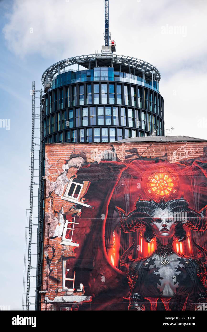 Wall art of Diablo IV playstation game by Blizzard painted on the side ...