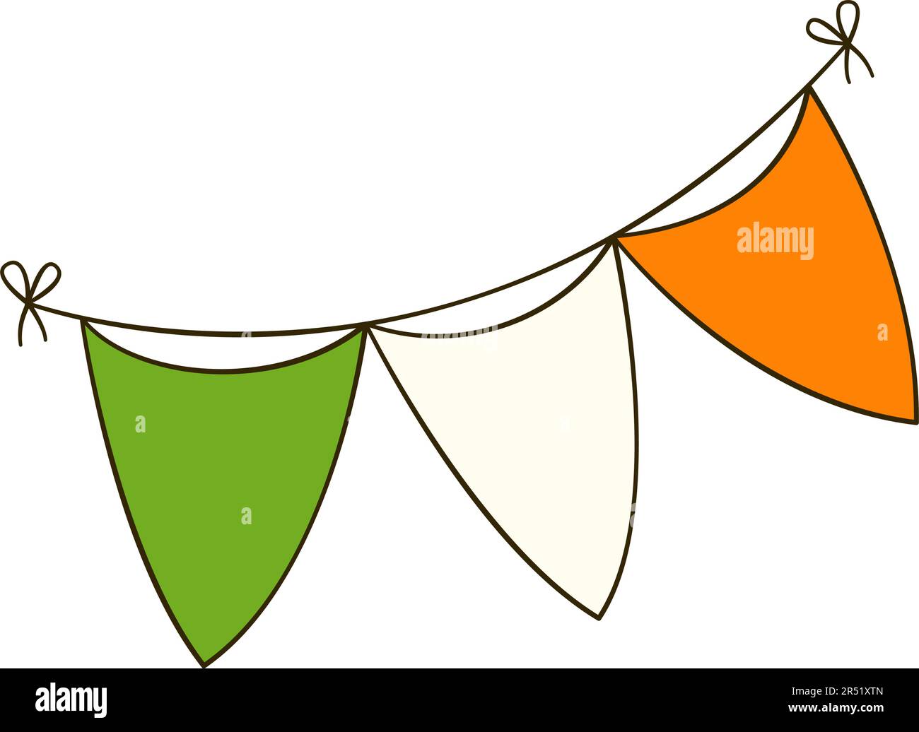 Bunting flags in the colors of the Irish flag. Cartoon. Vector ...