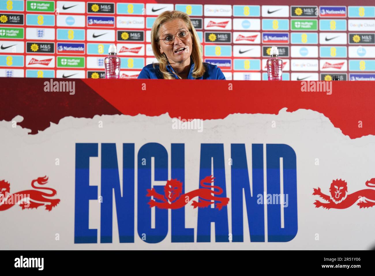England manager Sarina Wiegman during a squad announcement for the ...