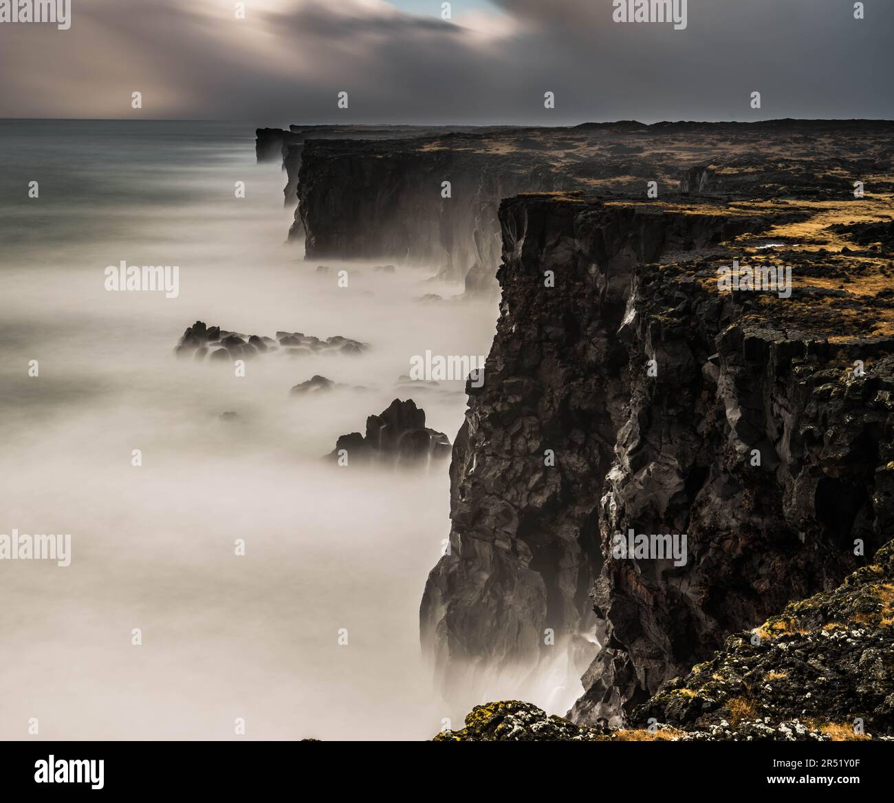 Coastal cliffs of west Iceland Stock Photo - Alamy