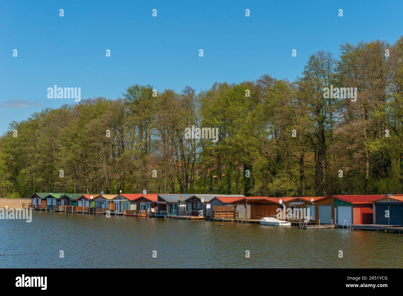 Boat houses in Mirow, Mecklenburg Lake District, Mecklenburg-West ...