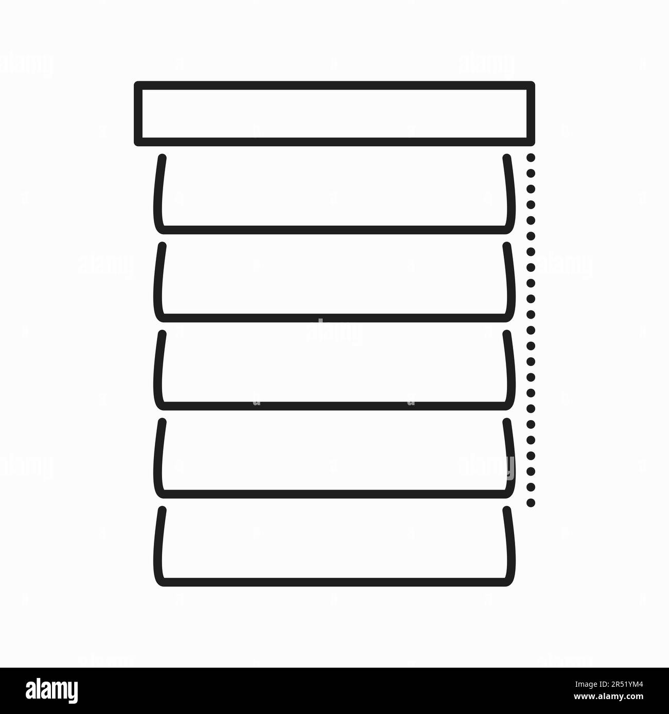 Office blinds. Modern jalousie outline icon. Vector jalousie or ...