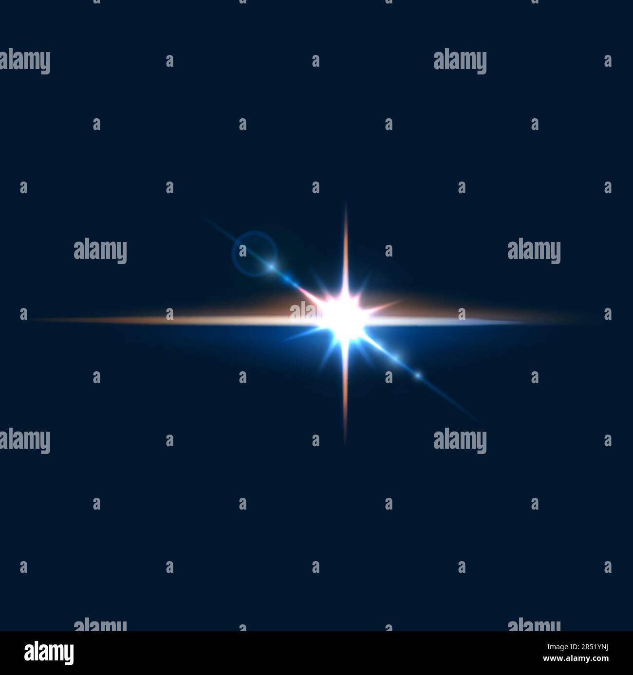 Light sparkle flare and flash effect, star glow. Sunshine or laser beam ...