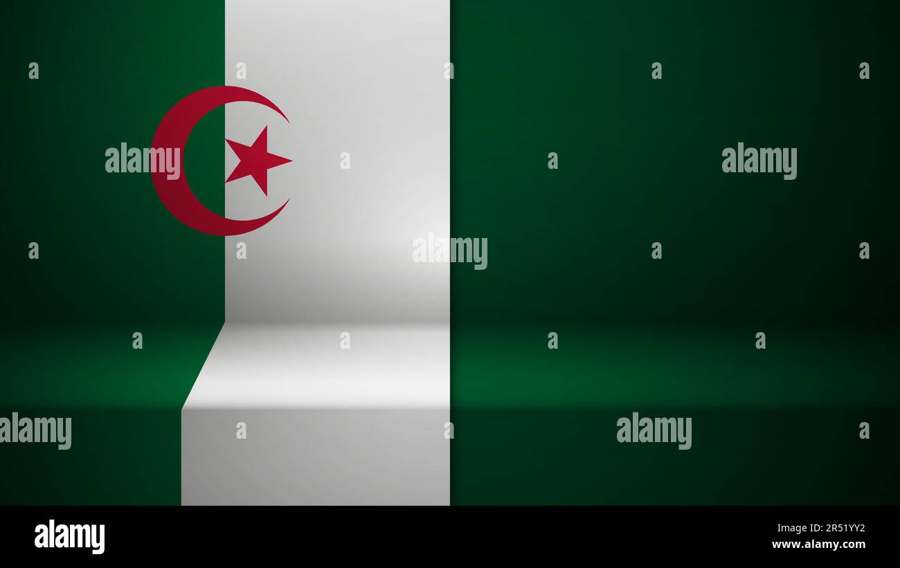3d background with flag of Algeria. An element of impact for the use ...