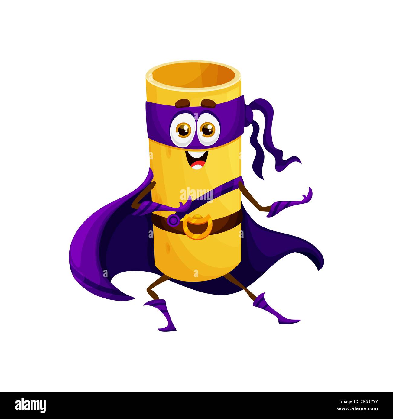 Cartoon italian cannelloni pasta superhero character. Noodle meal ...