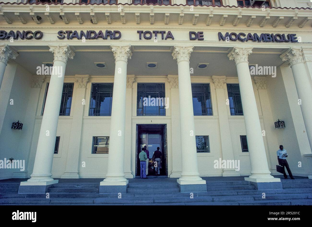 Mozambique, Maputo; The exterior of a bank building in the city Stock ...
