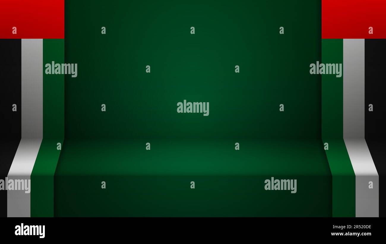 3d background with flag of EAU. An element of impact for the use you ...