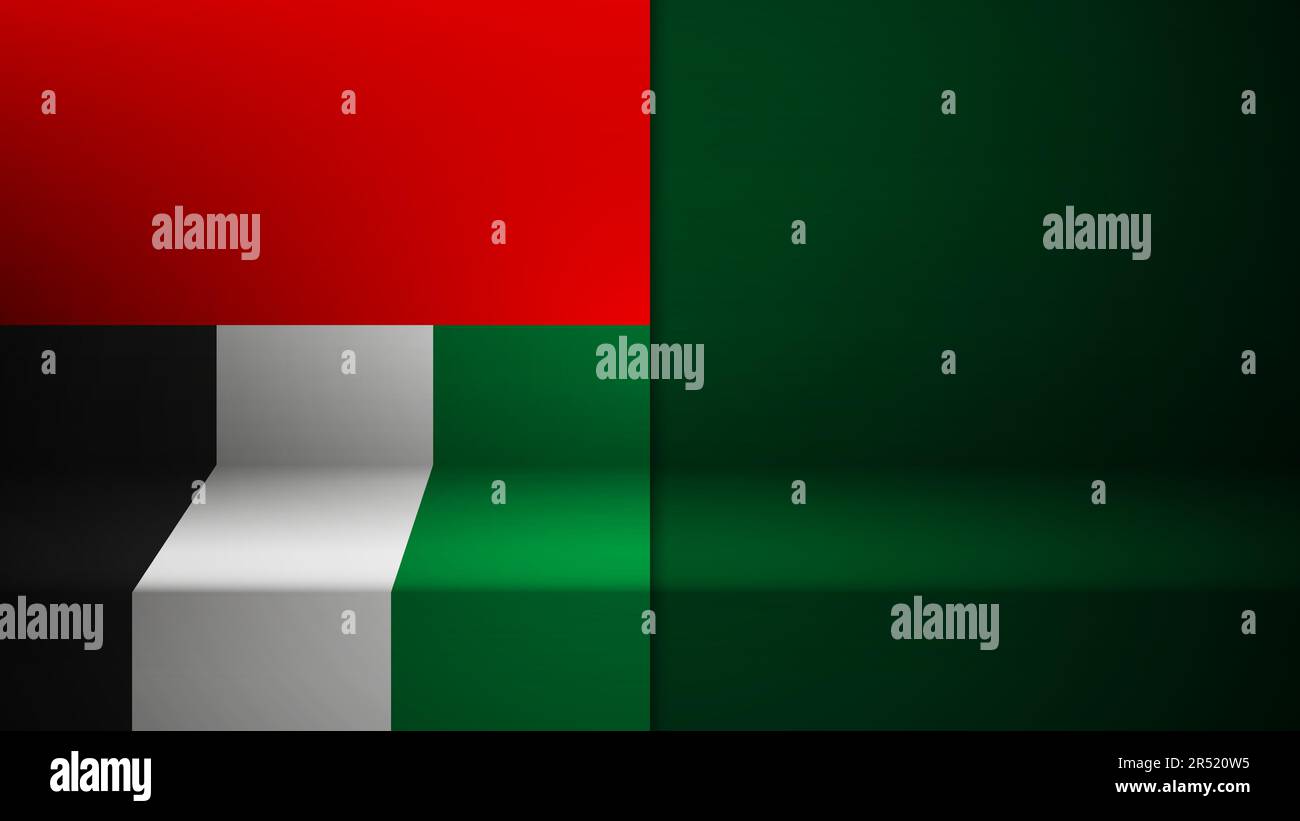 3d background with flag of EAU. An element of impact for the use you ...