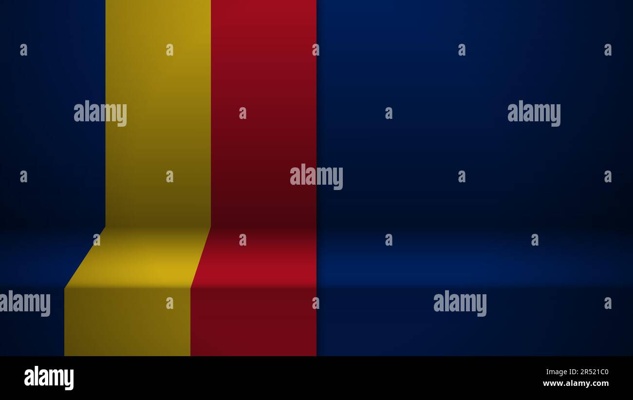 3d background with flag of Romania. An element of impact for the use ...