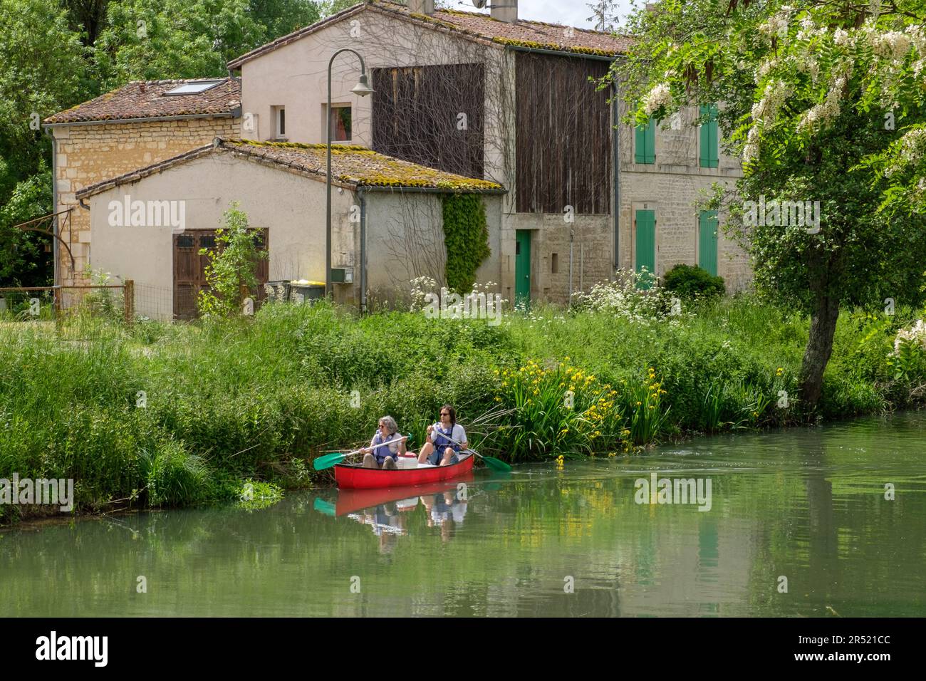 The Sèvre Niortaise river and surrounding Marais Poitevin near the ...