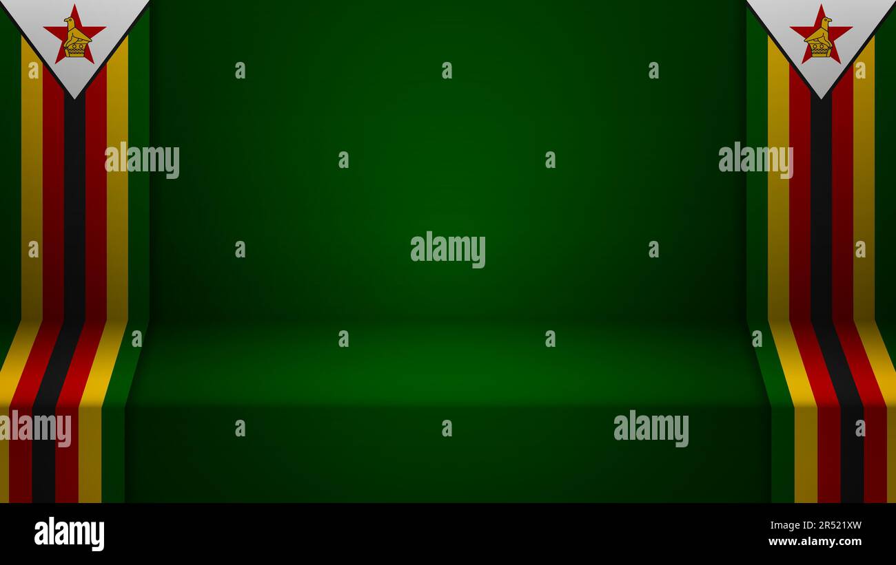 3d background with flag of Zimbabwe. An element of impact for the use ...