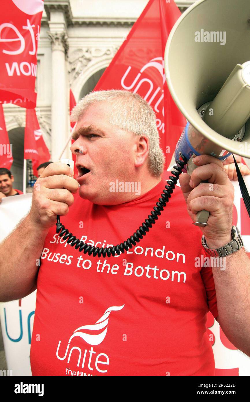 Members of Unite Union gather in London's Marble Arch to protest over ...