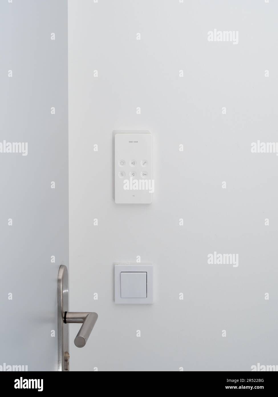 Intercom in the apartment on the wall. Intercom close-up Stock Photo ...