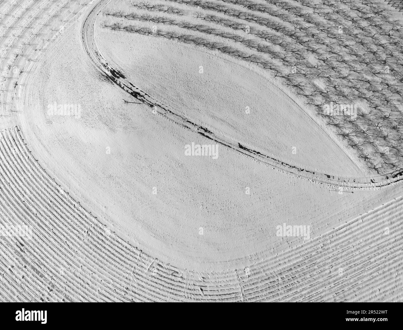 Agricultural Patterns Aerial - Aerial view of a New Jersey farm after a ...