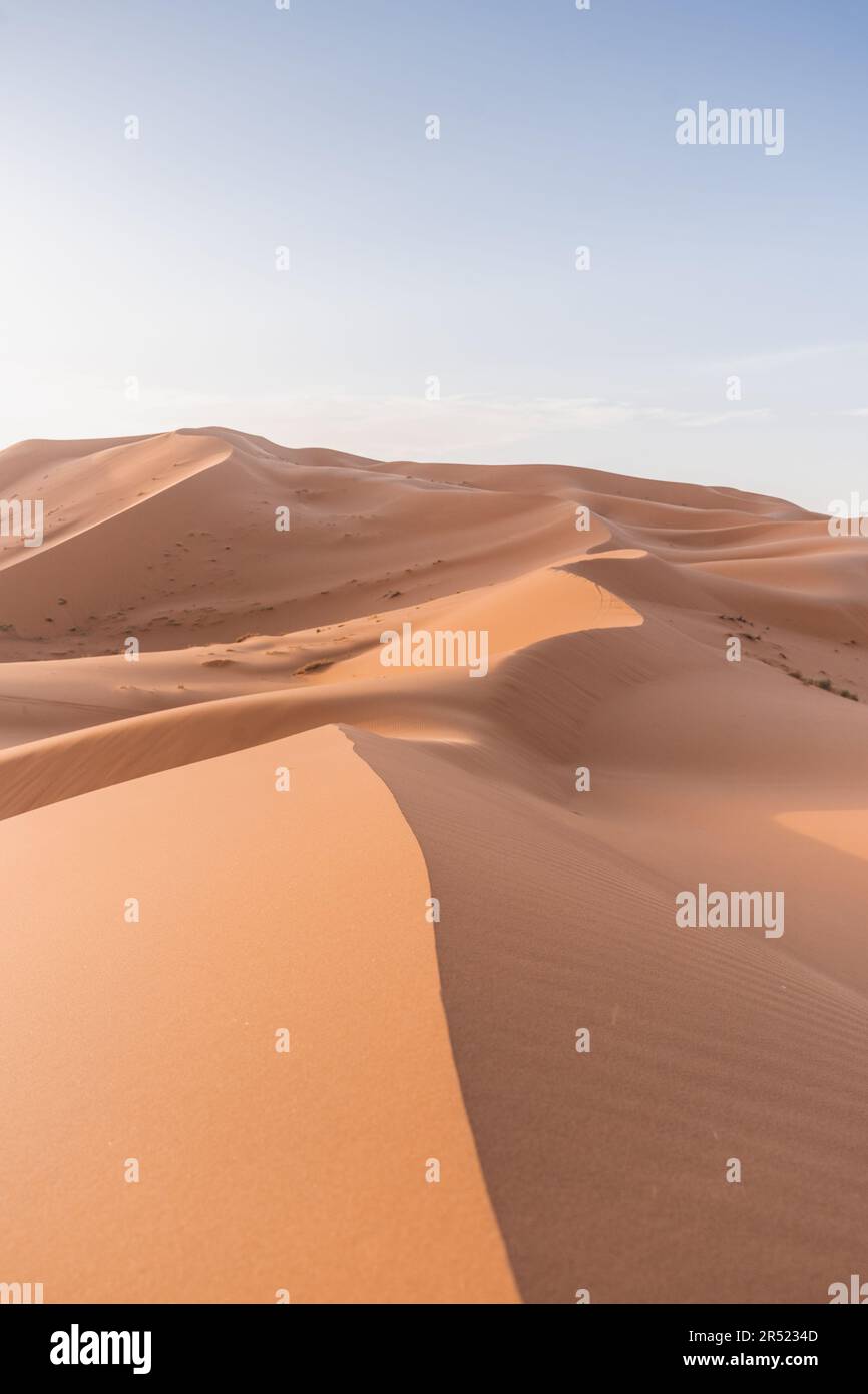 Spectacular view of landscape of sand dunes of Marrakesh desert under ...