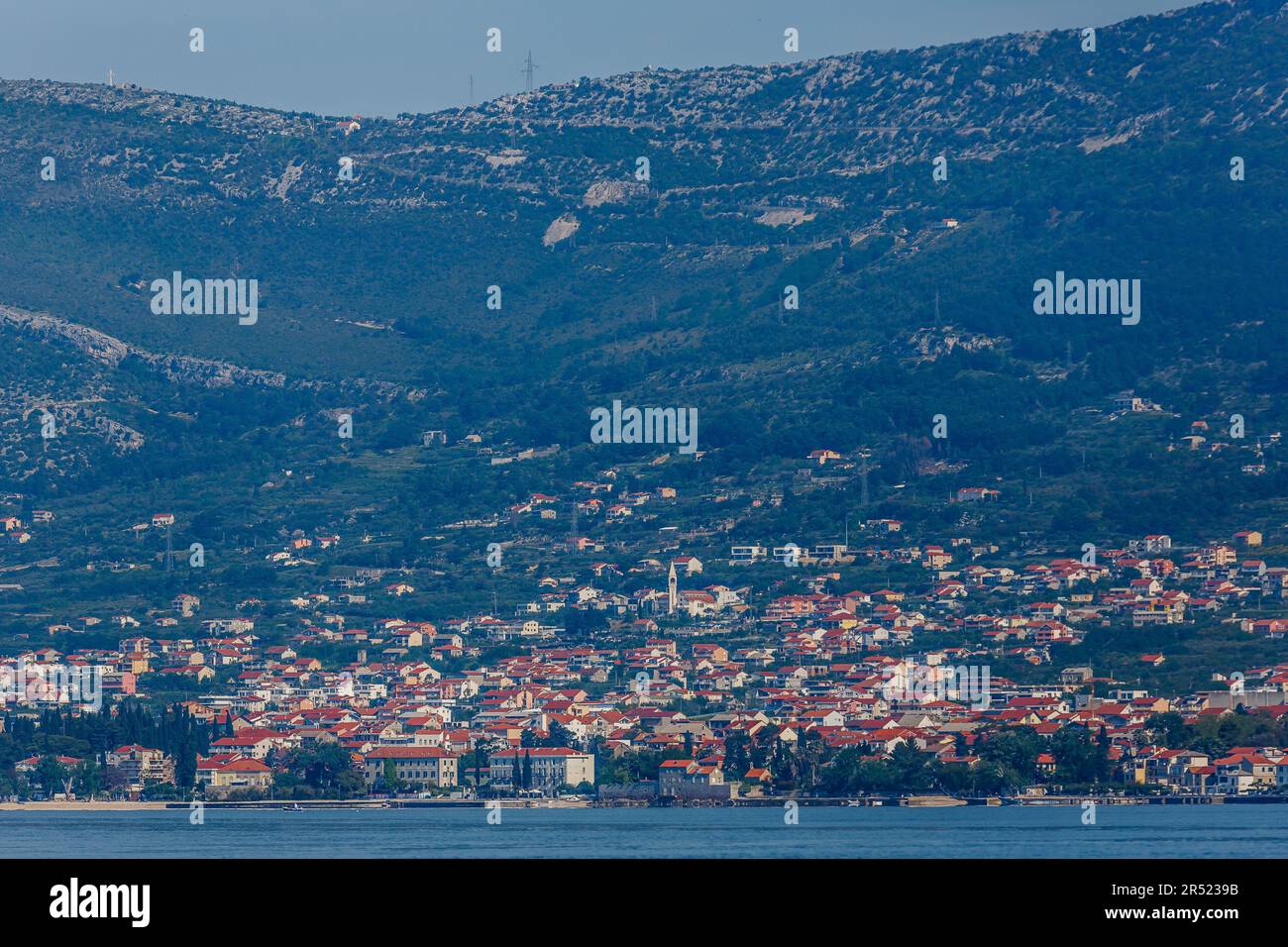 Split, Croatia. 07th May, 2023. City Kastela is seen from the Adriatic ...