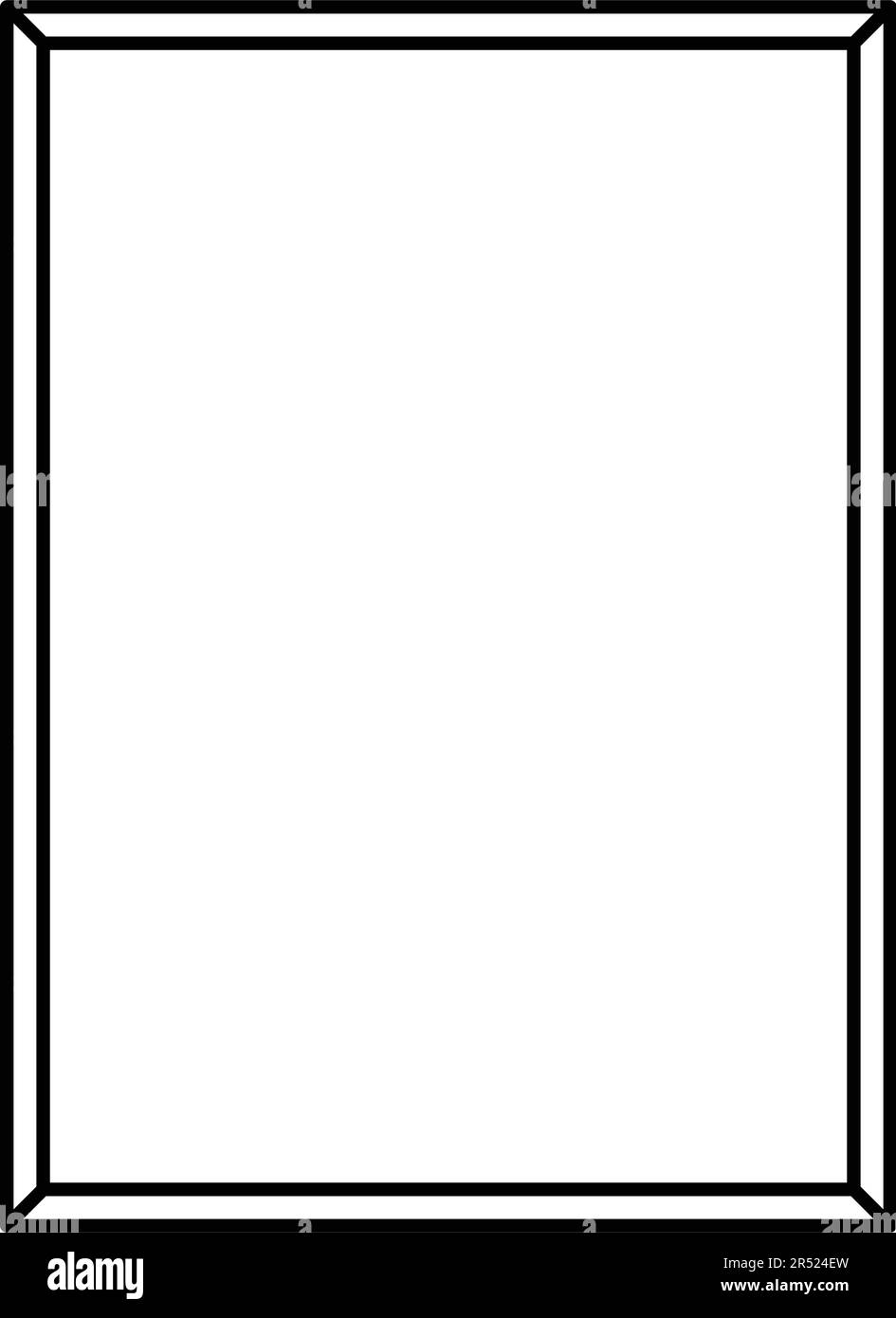 Rectangle frame shape icon, decorative vintage border doodle element ...