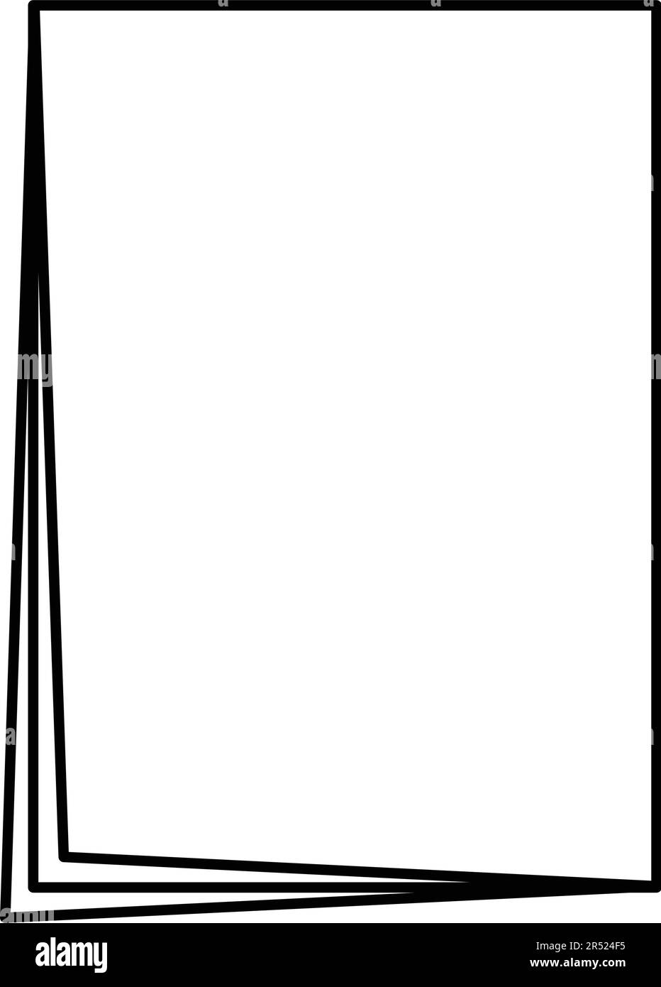 Rectangle frame shape icon, decorative vintage border doodle element ...