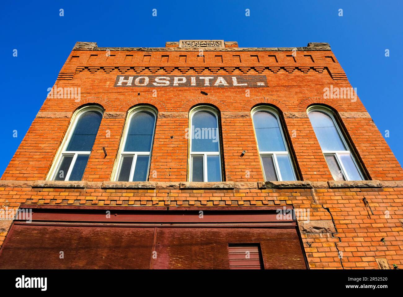 Old abandoned hospital building in a small town no longer used Stock ...