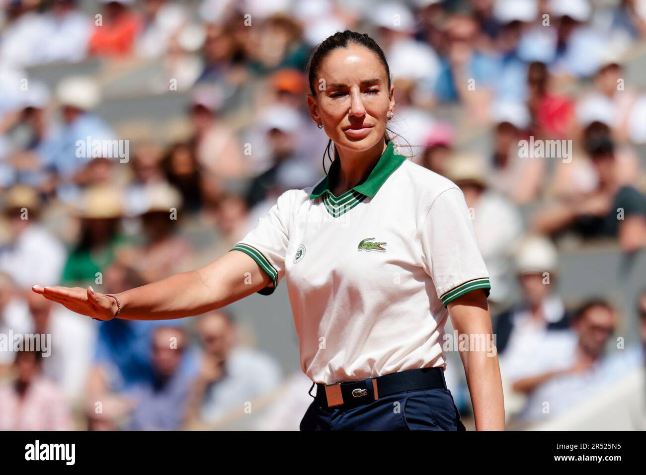 Paris, France. 31st May, 2023. Chair umpire Marijana Veljovic (Serbia ...