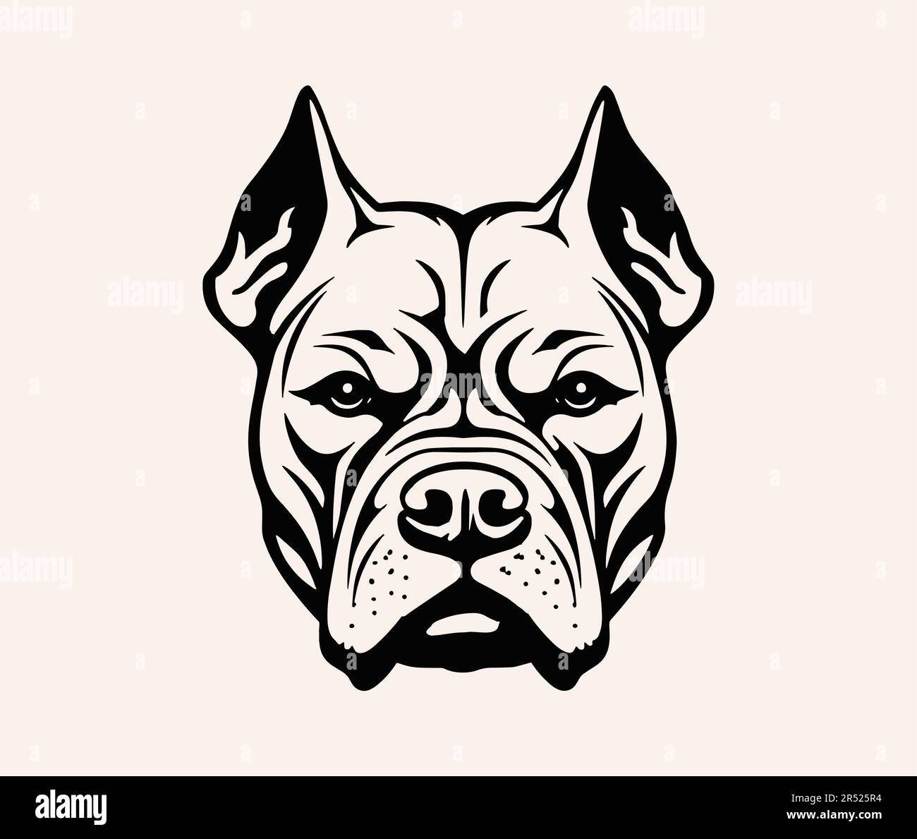 Pitbull dog head. Bulldog. Cool Pit bull Black Stock Vector Image & Art ...